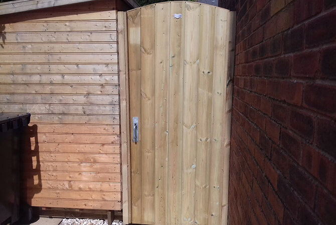 Custom Made Bow Top Tongue & Groove Gate | Cocklestorm Fencing